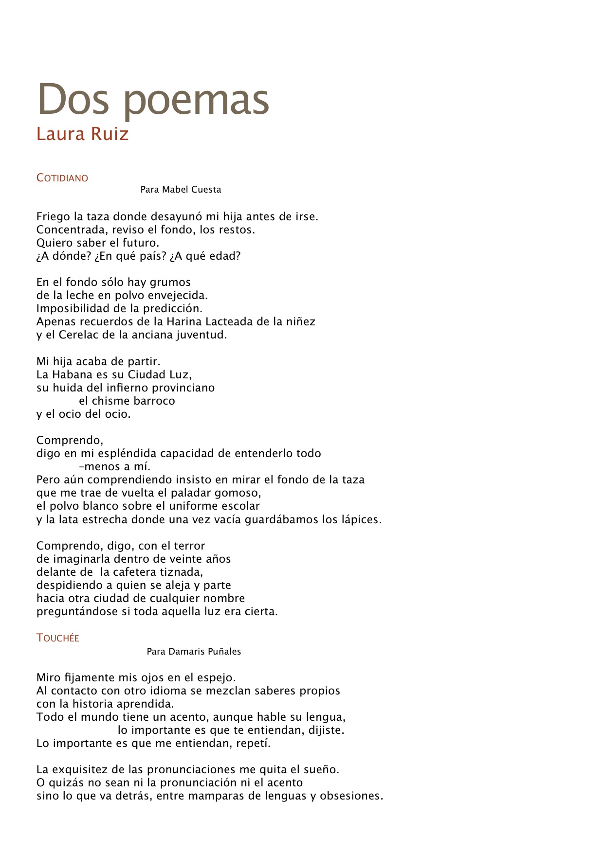 Dos poemas - Literal Magazine